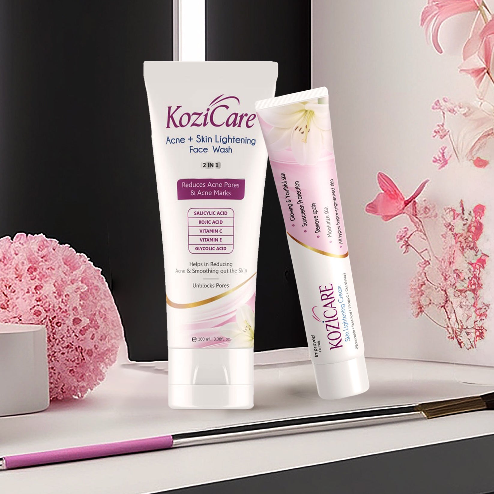 Buy Combo: Kozicare Skin Lightening Non-Sticky Cream & Face Wash
